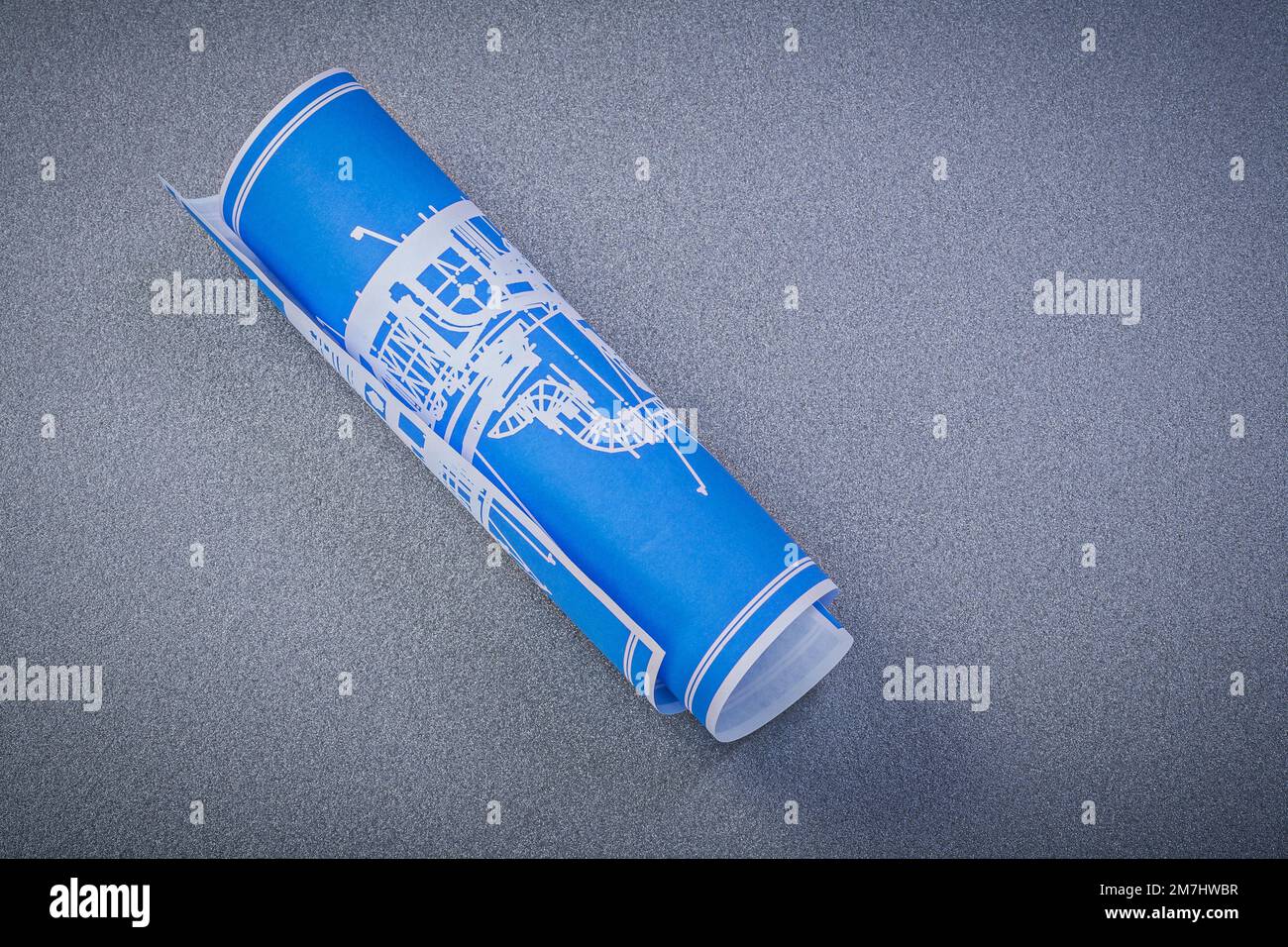 Blue blueprint on grey background construction concept Stock Photo - Alamy