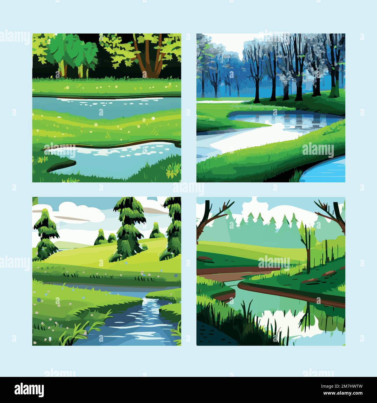 Field in june Stock Vector Images - Alamy
