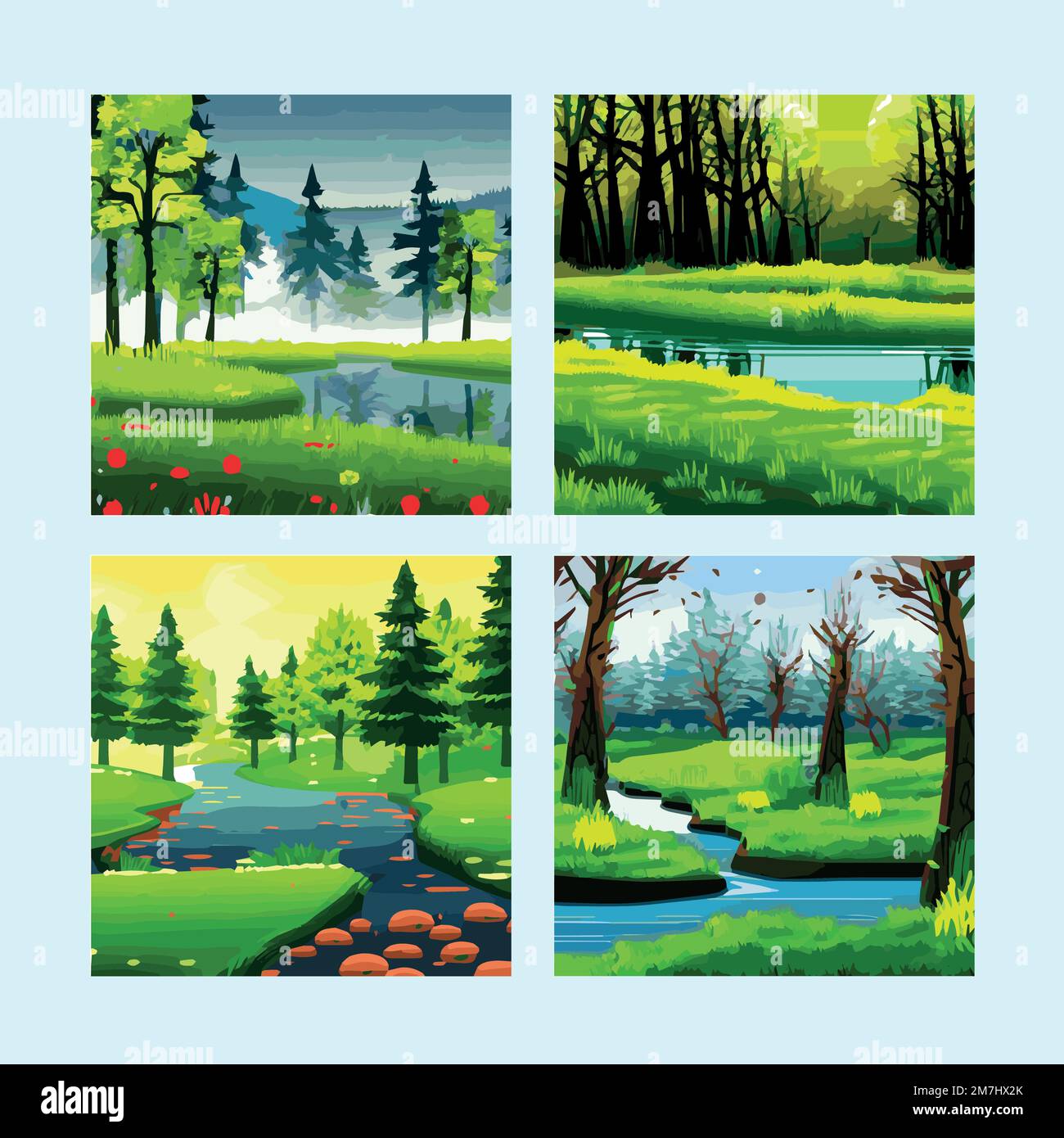 Girl in forests Stock Vector Images - Alamy