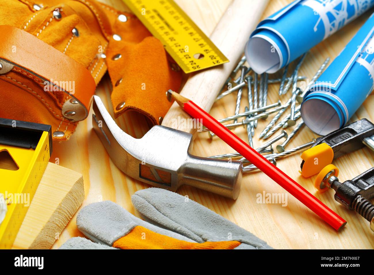 building tools on wooden boards Stock Photo - Alamy