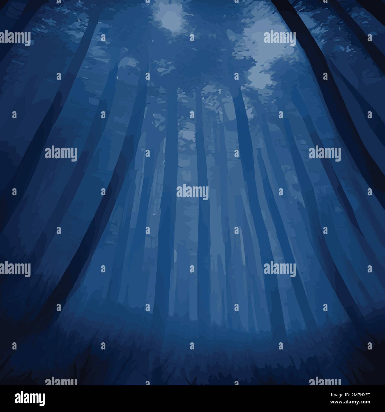 Old tree in woodland Stock Vector Images - Alamy