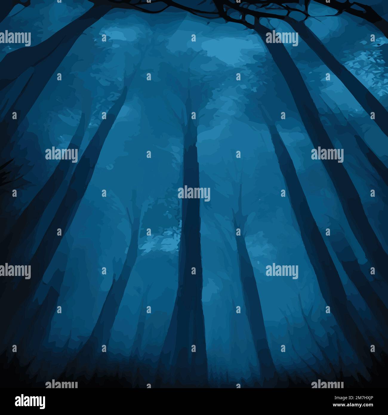 Tree forest silhouette border hi-res stock photography and images - Alamy