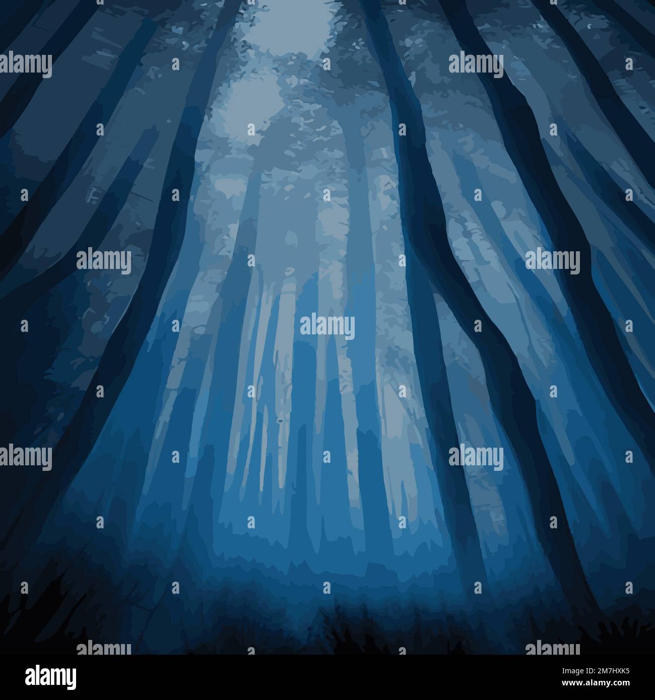 Mystical mountains and moon Stock Vector Images - Alamy