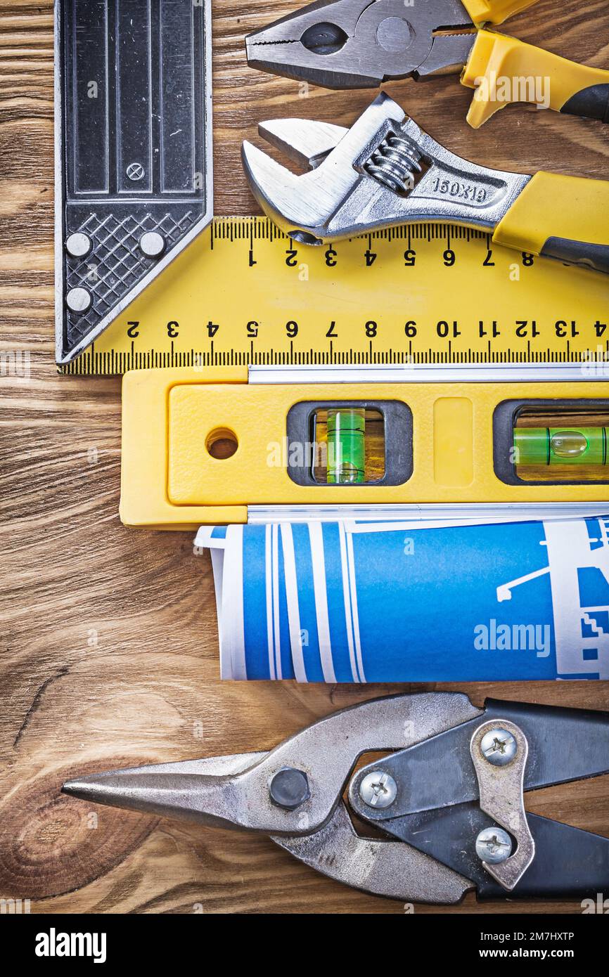 Construction drawing level square ruler pliers steel cutter adjustable ...