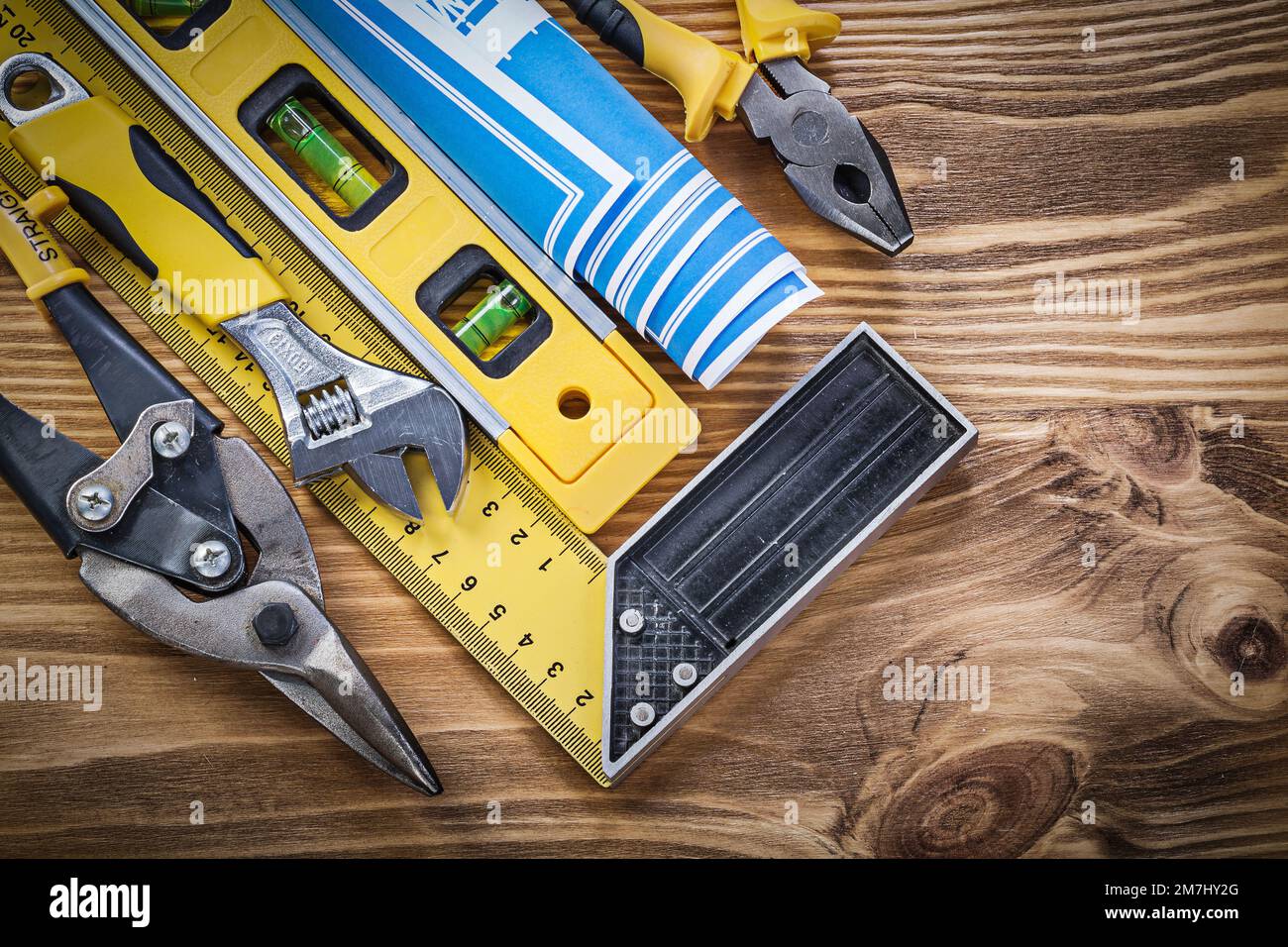 Construction level blueprint try square pliers steel cutter adjustable ...