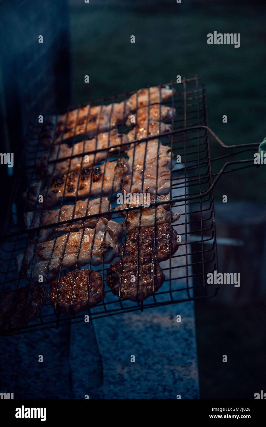 Meat roasting on fire hi-res stock photography and images - Alamy