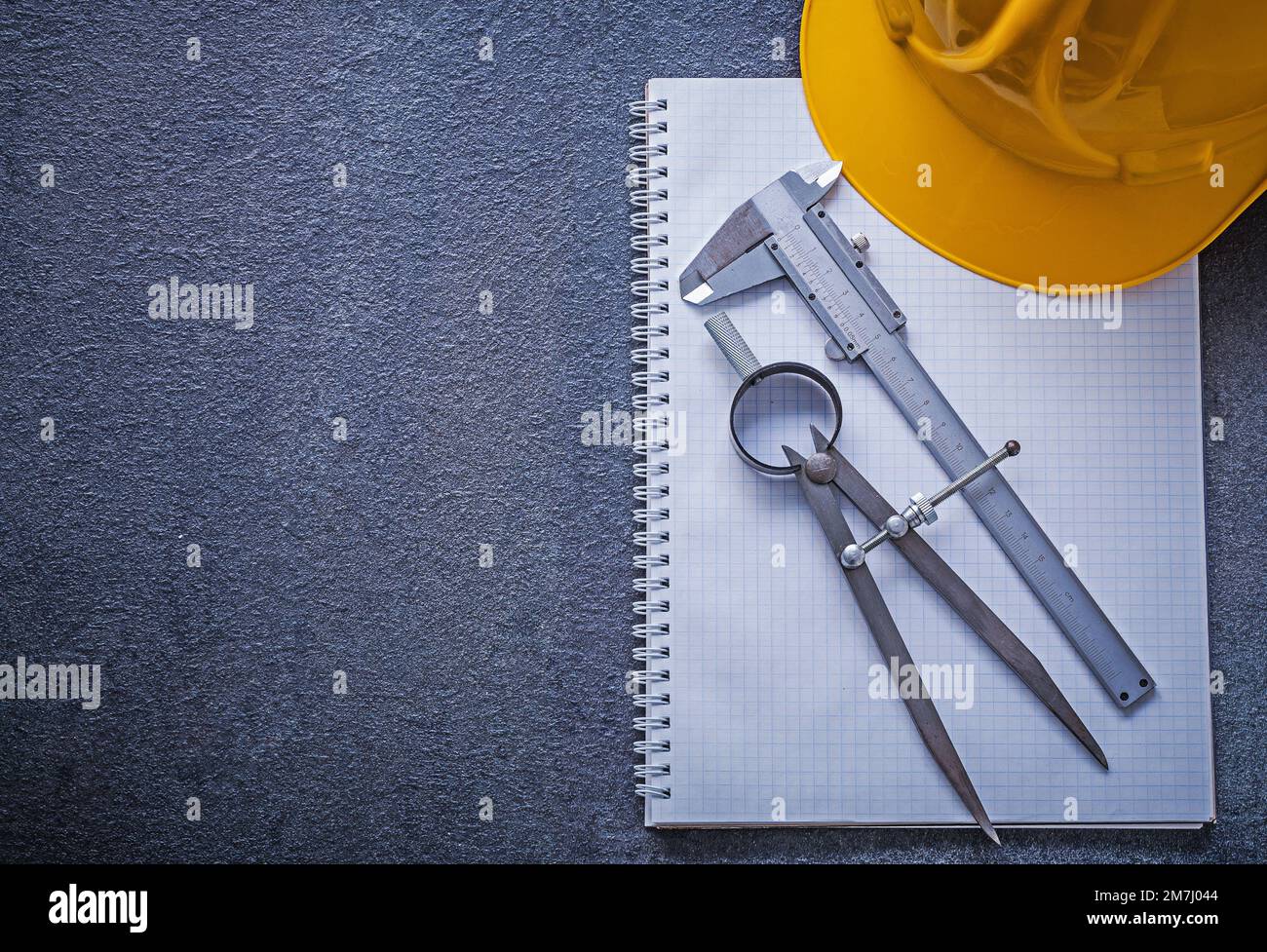 Notebook building helmet drawing compass slide caliper construction ...