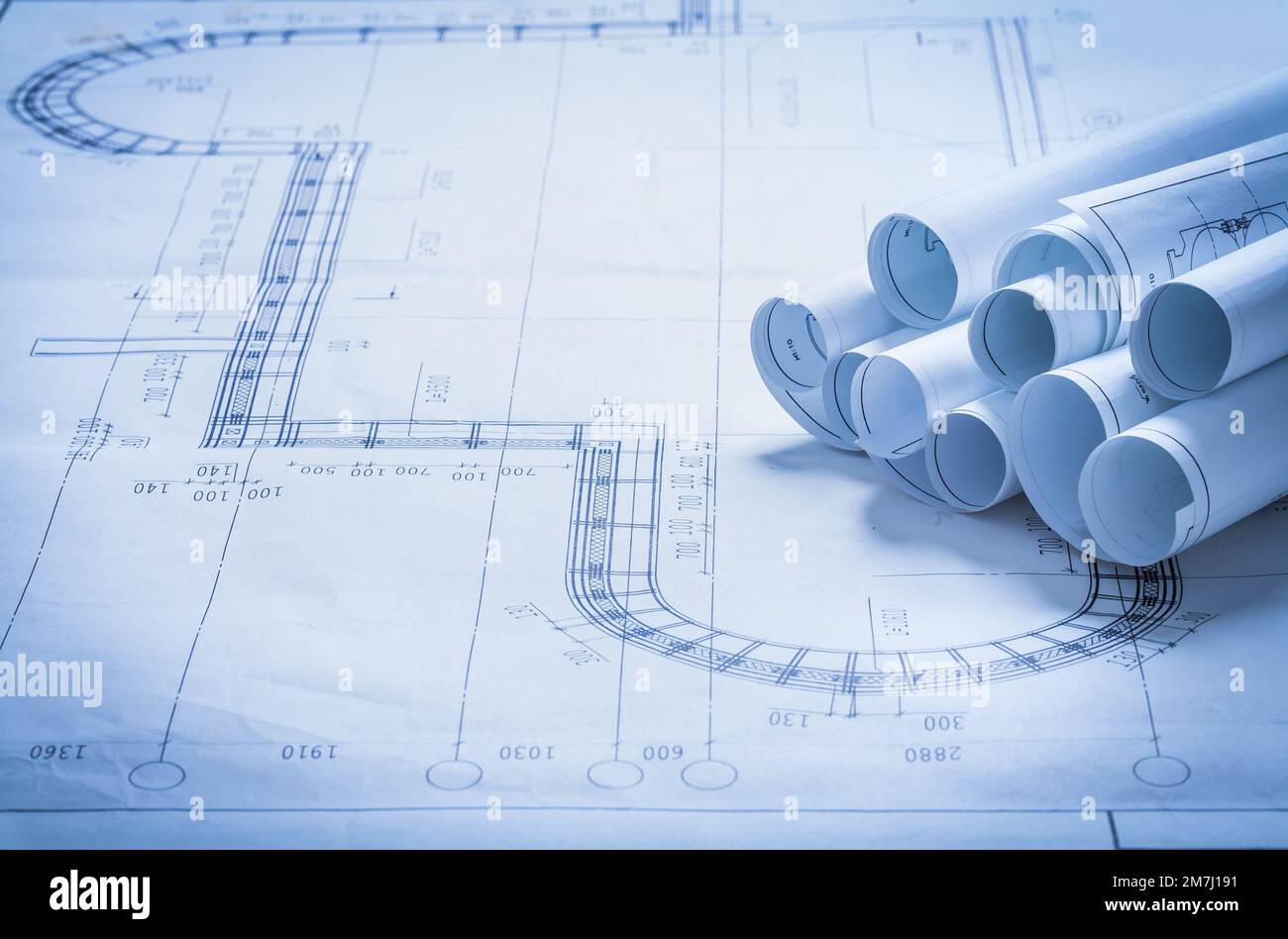 Rolls architecture blueprint drawing hi-res stock photography and ...