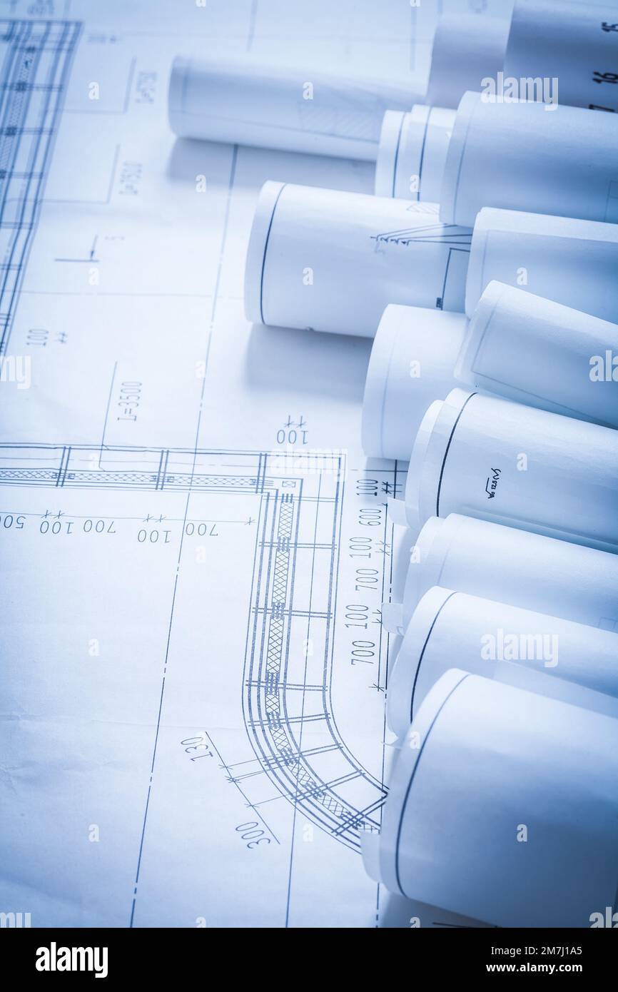Set of architecture construction drawings maintenance concept Stock ...