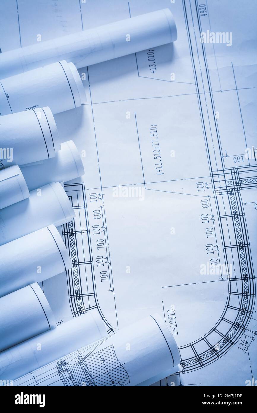 Stack of construction sketches architecture and building concept Stock ...