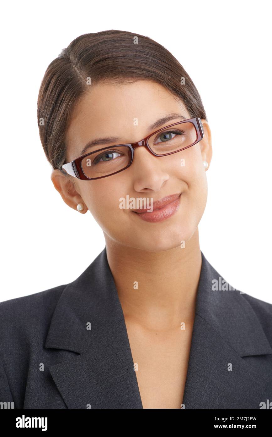 Lets talk about it. Portrait of an attractive young businesswoman ...