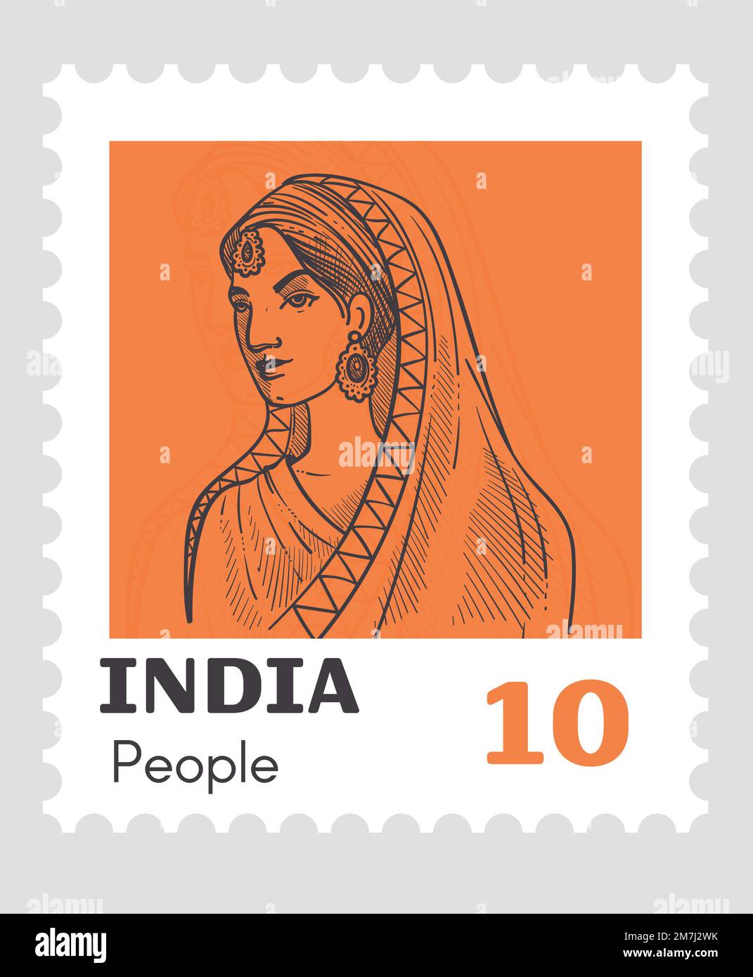 Indian postage stamp Stock Vector Images - Alamy
