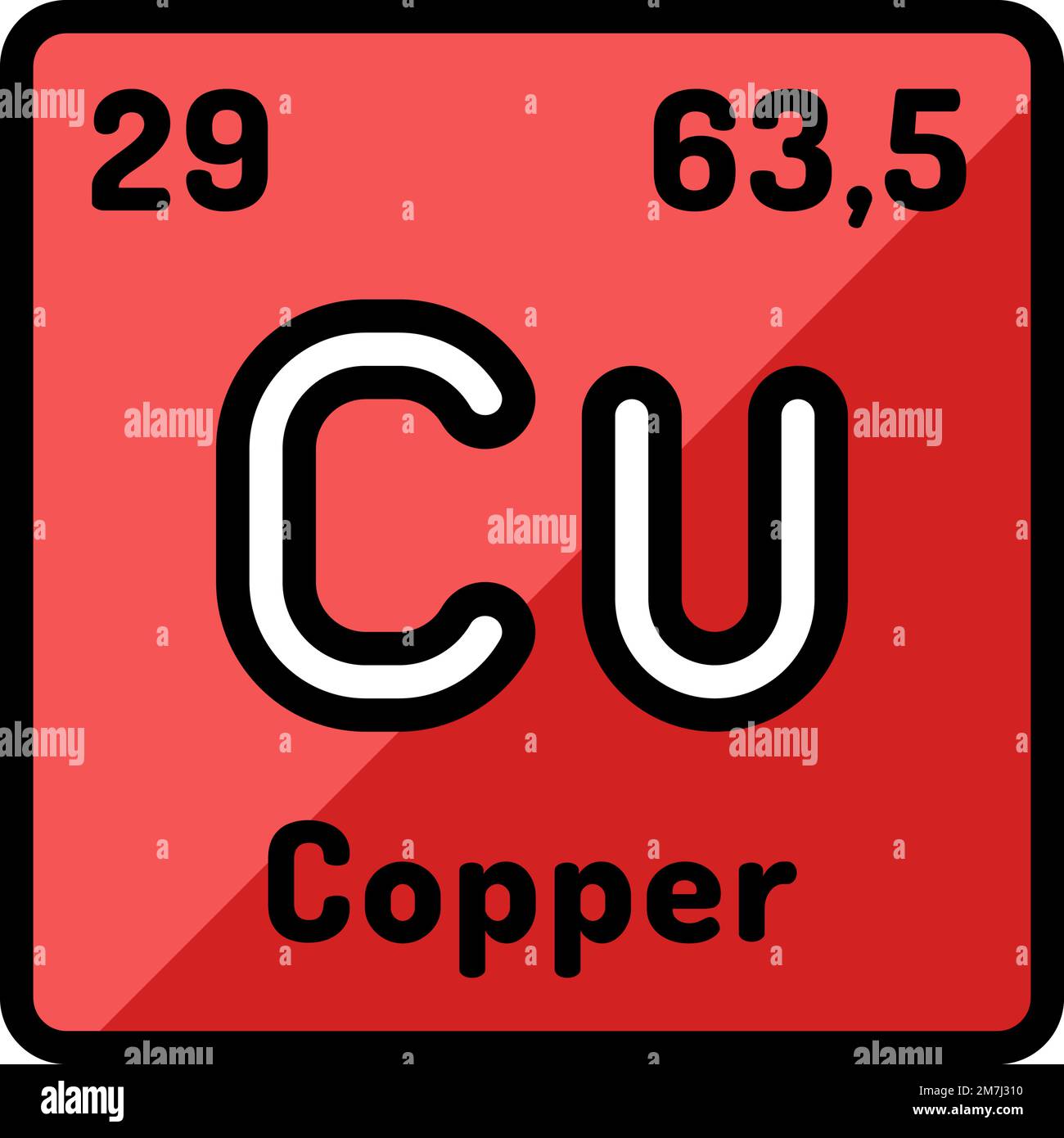copper chemical element color icon vector illustration Stock Vector ...