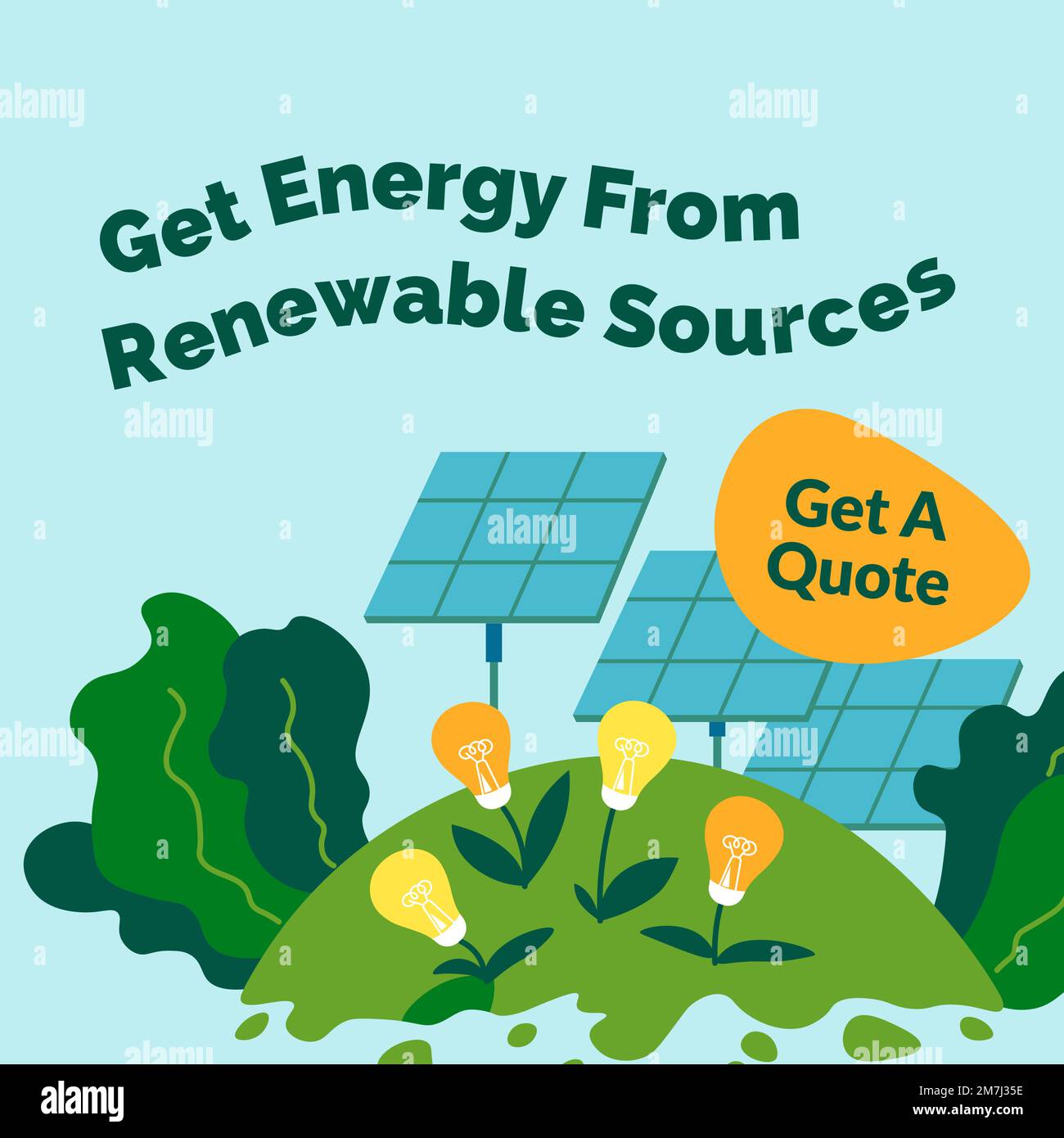 Get energy from renewable sources, quote A vector Stock Vector Image ...