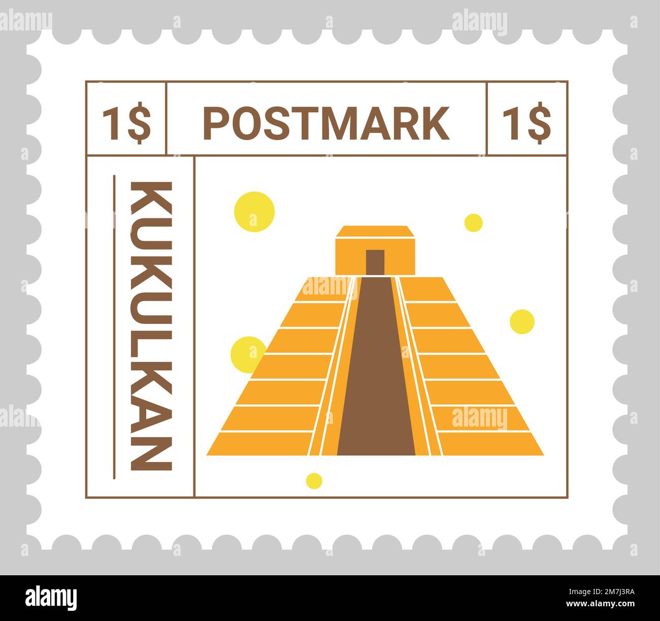 Postmark or postcard with kukulkan icon vector Stock Vector Image & Art ...