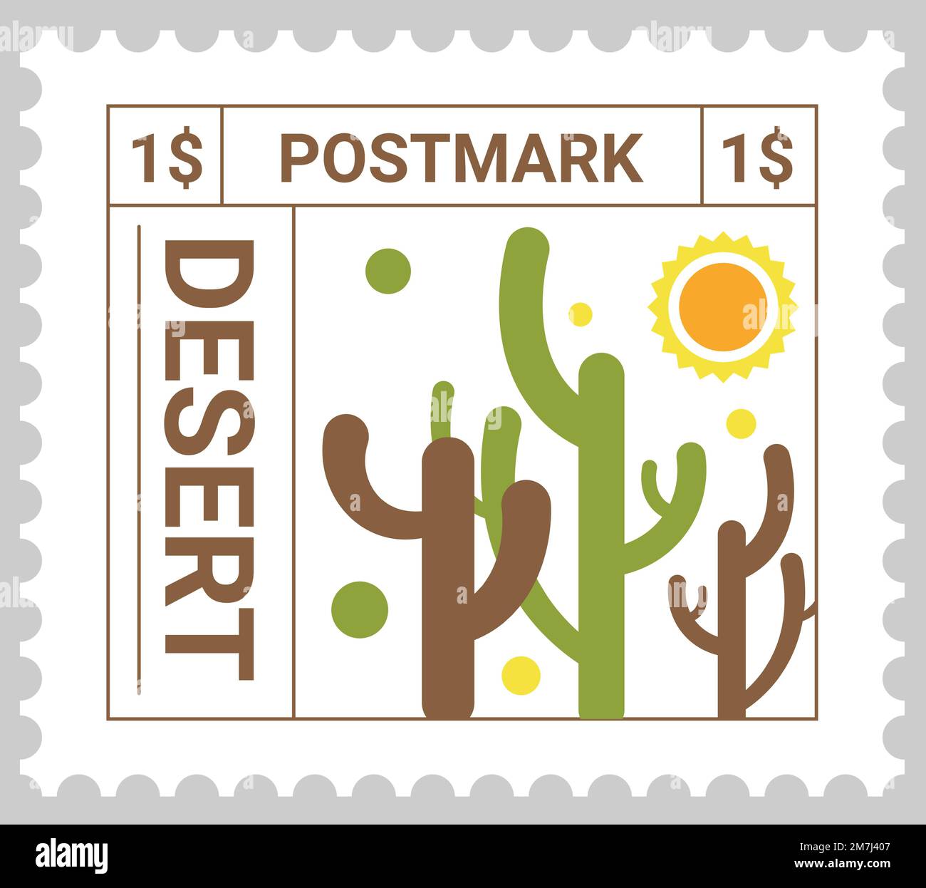 Postage stamp cactus Stock Vector Images - Alamy
