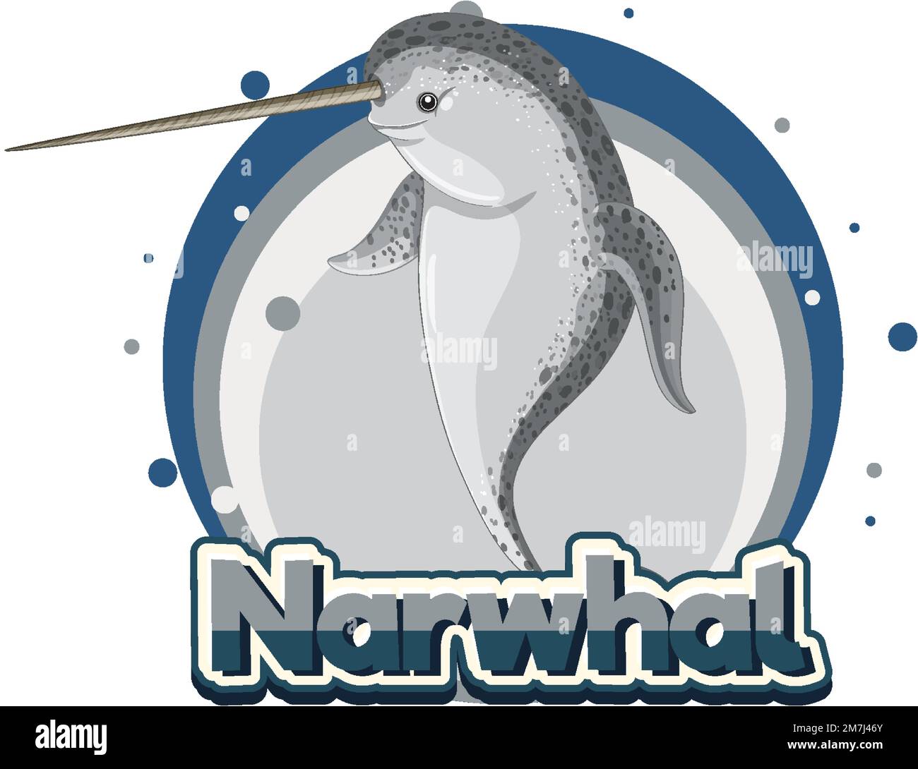 Narwhal logo with carton character illustration Stock Vector Image ...