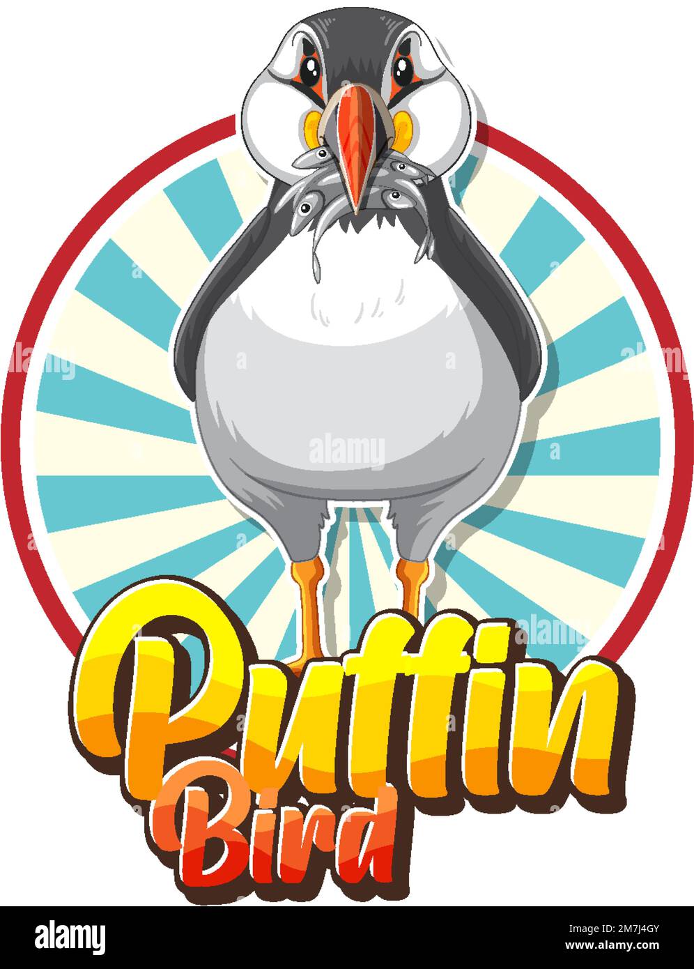 Puffin bird logo with carton character illustration Stock Vector Image ...