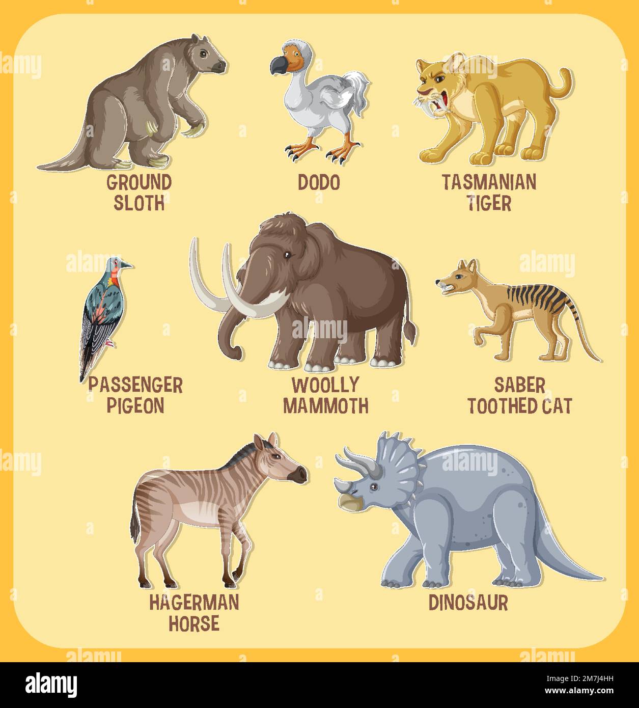 A set of extinct animals set illustration Stock Vector Image & Art - Alamy