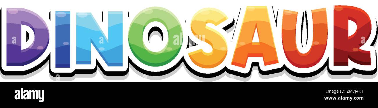 A colourful dinosaur text icon illustration Stock Vector Image & Art ...