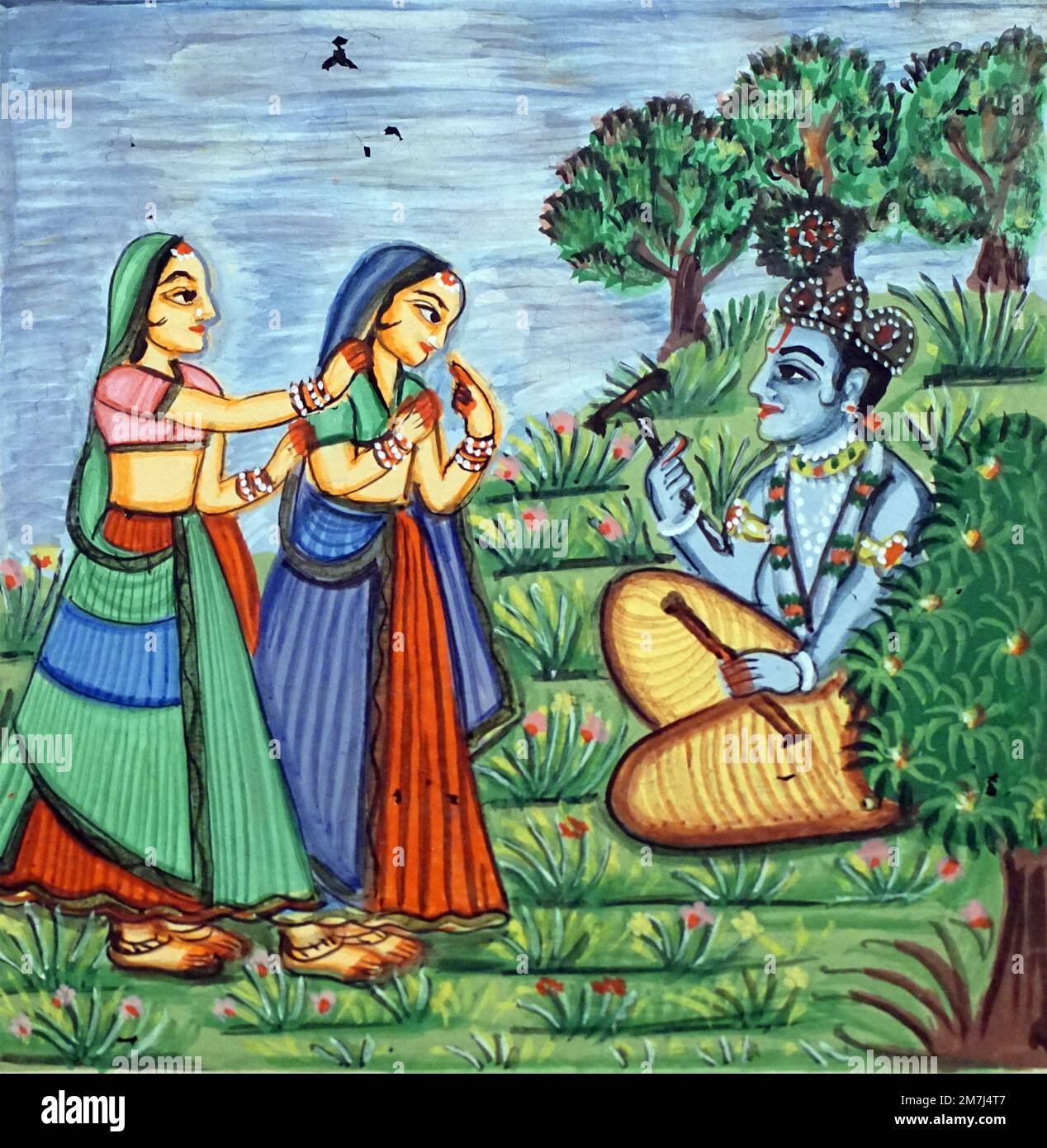 A scenes painting from the antique Ramayana manuscript in Jaipur ...