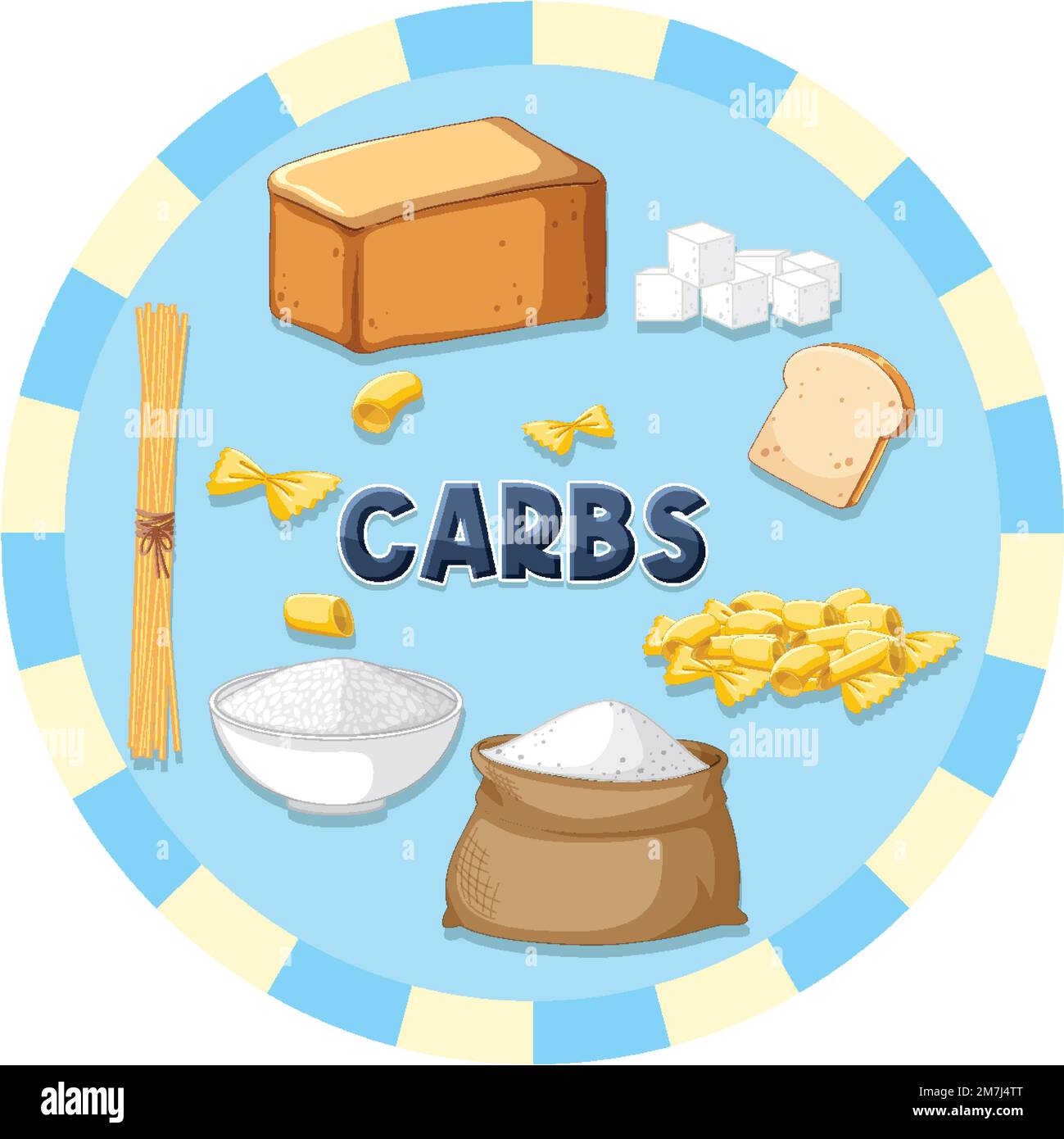 Variety of carbohydrates foods illustration Stock Vector Image & Art ...