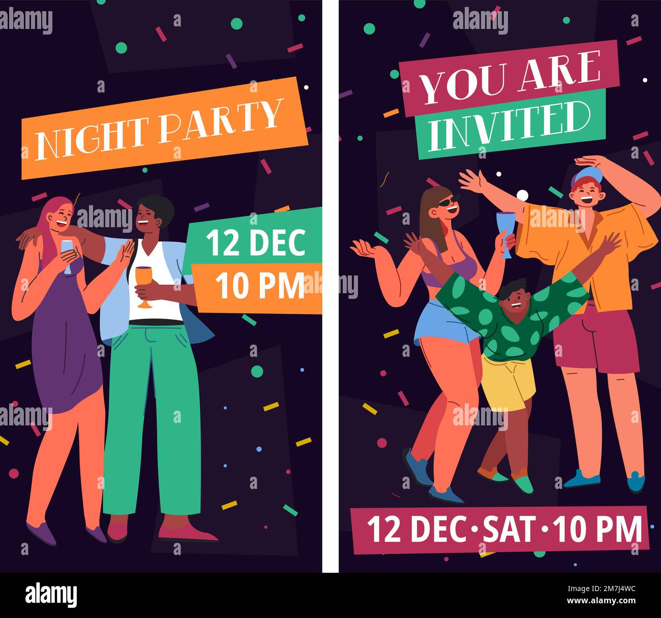 Night party you are invited, invitation cards Stock Vector Image & Art ...