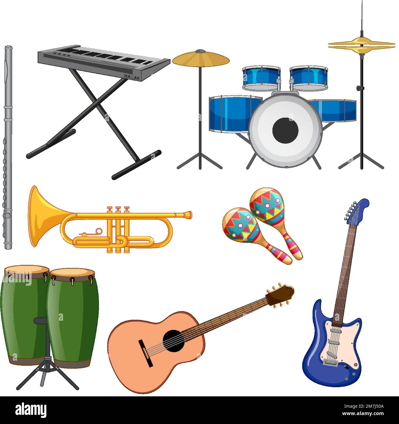 Set of various musical instruments illustration Stock Vector Image ...