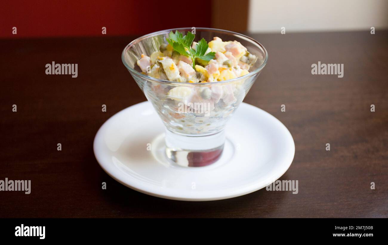 Russian salad. Traditional Russian food starters at any good table ...