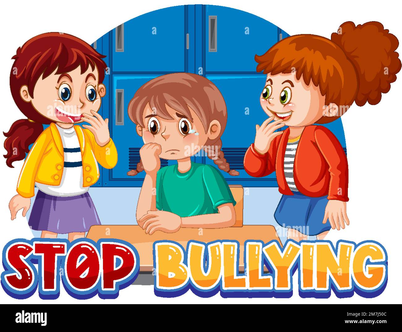 Stop bullying kids text design illustration Stock Vector Image & Art ...