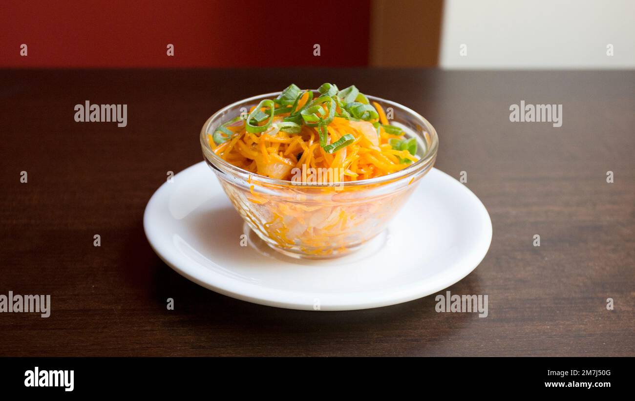 Carrot salad. Traditional Russian food starters at any good table Stock ...