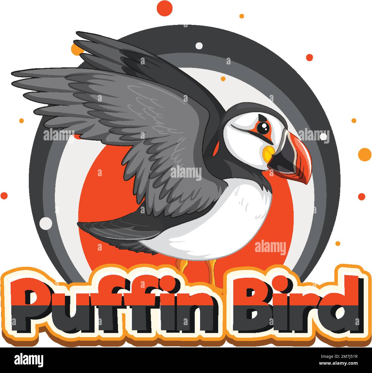Puffin bird logo with carton character illustration Stock Vector Image ...