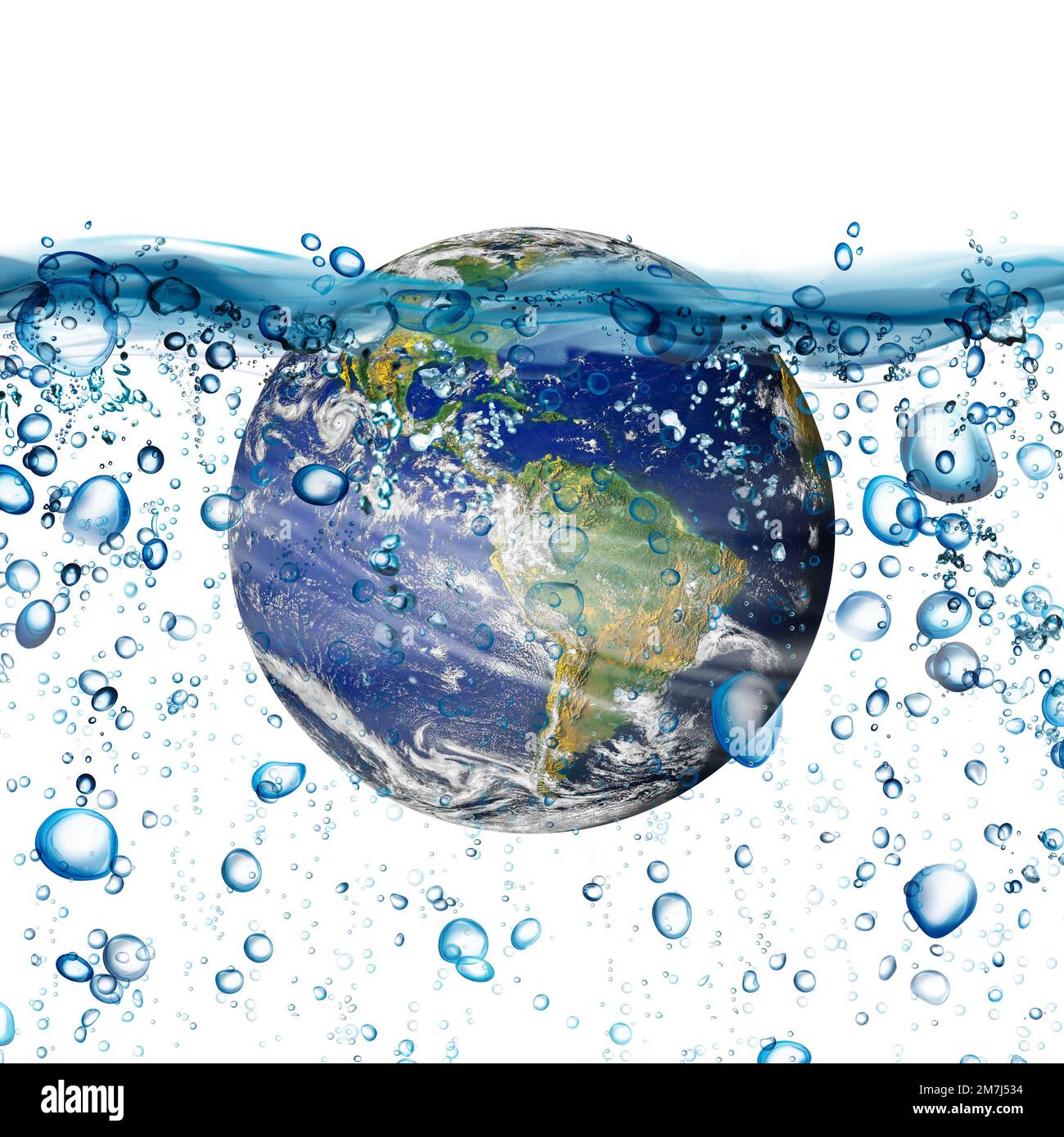 Water scarcity concept on earth isolated on white background. Lack of ...