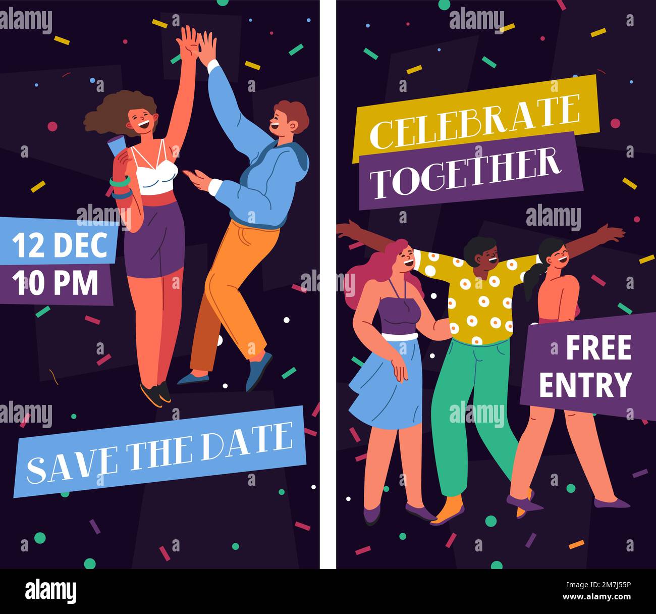 Celebrate together on free entry party banners Stock Vector Image & Art ...