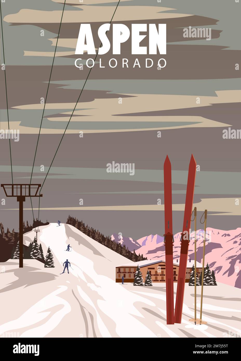 Aspen colorado christmas Stock Vector Images - Alamy