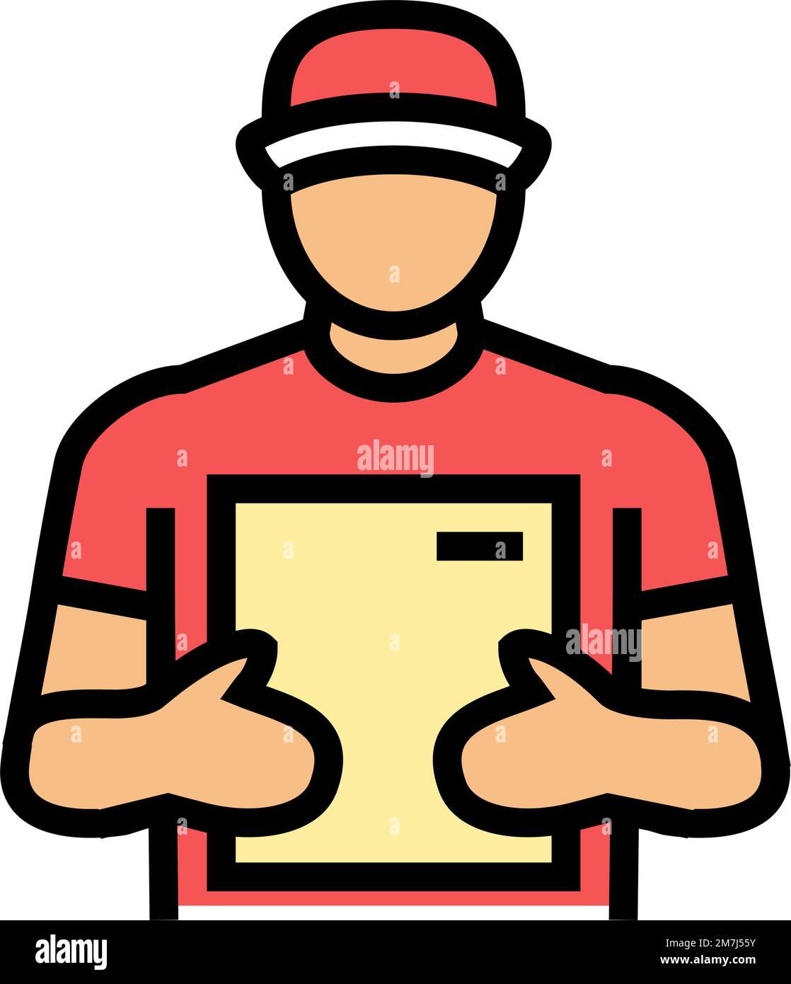 delivery courier color icon vector illustration Stock Vector Image ...