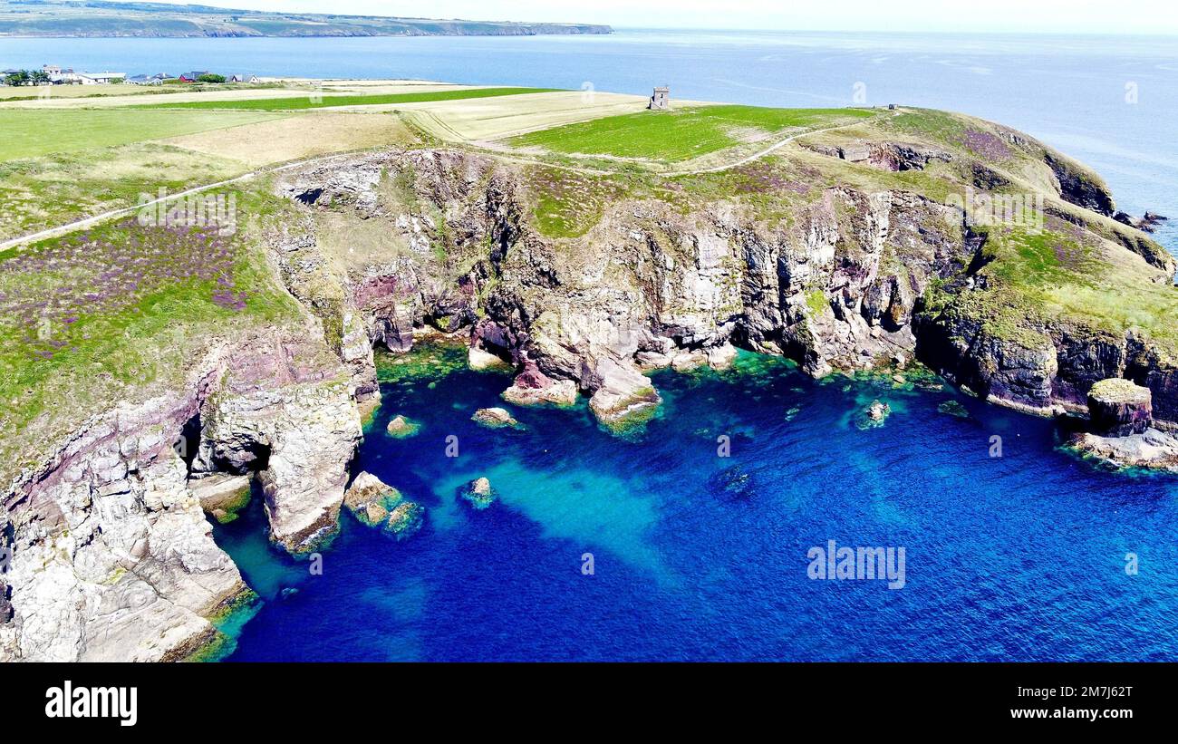 An aerial view of sea surrounded by cliffs in Ireland Stock Photo - Alamy