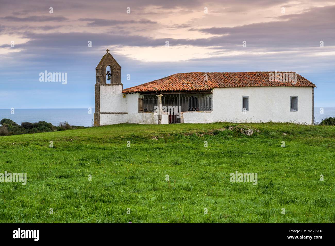 Ermita de Santa Eulalia chapel, Villahormes, Asturias, Spain Stock ...