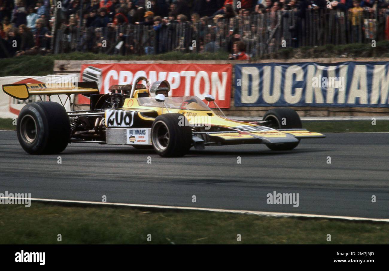 Tom Belso in a Lola T330 driving in the 1973 Race Of Champions Brands ...