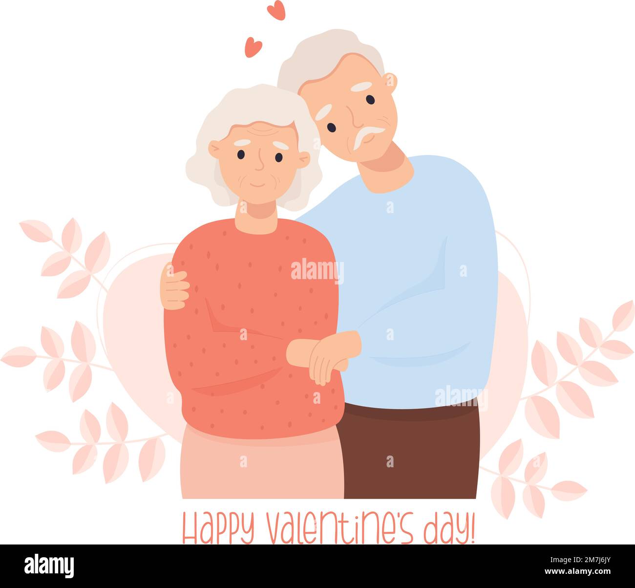 Old, aged man and woman cute elderly couple in love. Card Happy ...