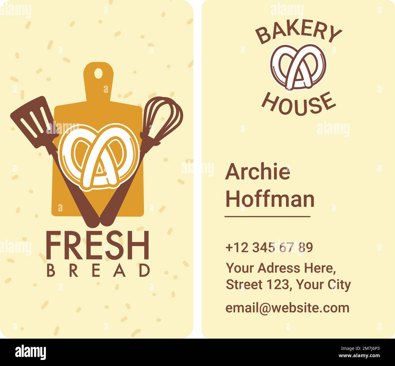 Business card of bakery house hi-res stock photography and images - Alamy