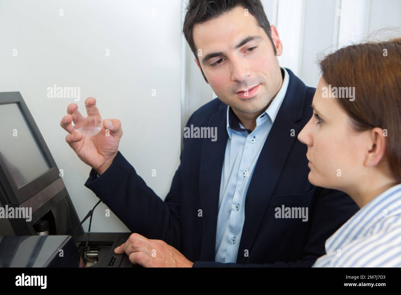 Businessman documents explaining something hi-res stock photography and ...