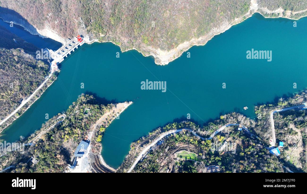Aerial photo shows the beautiful scenery of Apeng River in Dahekou ...