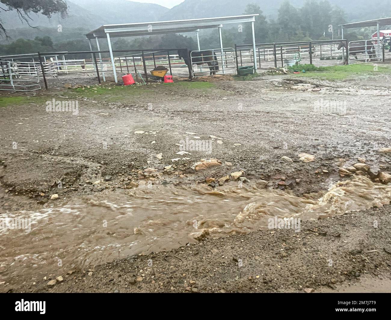 Santa Barbara California U S A 9th Jan 2023 Flash Flooding In Santa Barbara California U S A 9th Jan 2023 Flash Flooding In