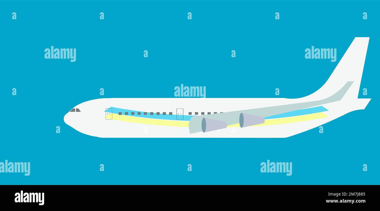 Airplane in flight side view Stock Vector Images - Alamy