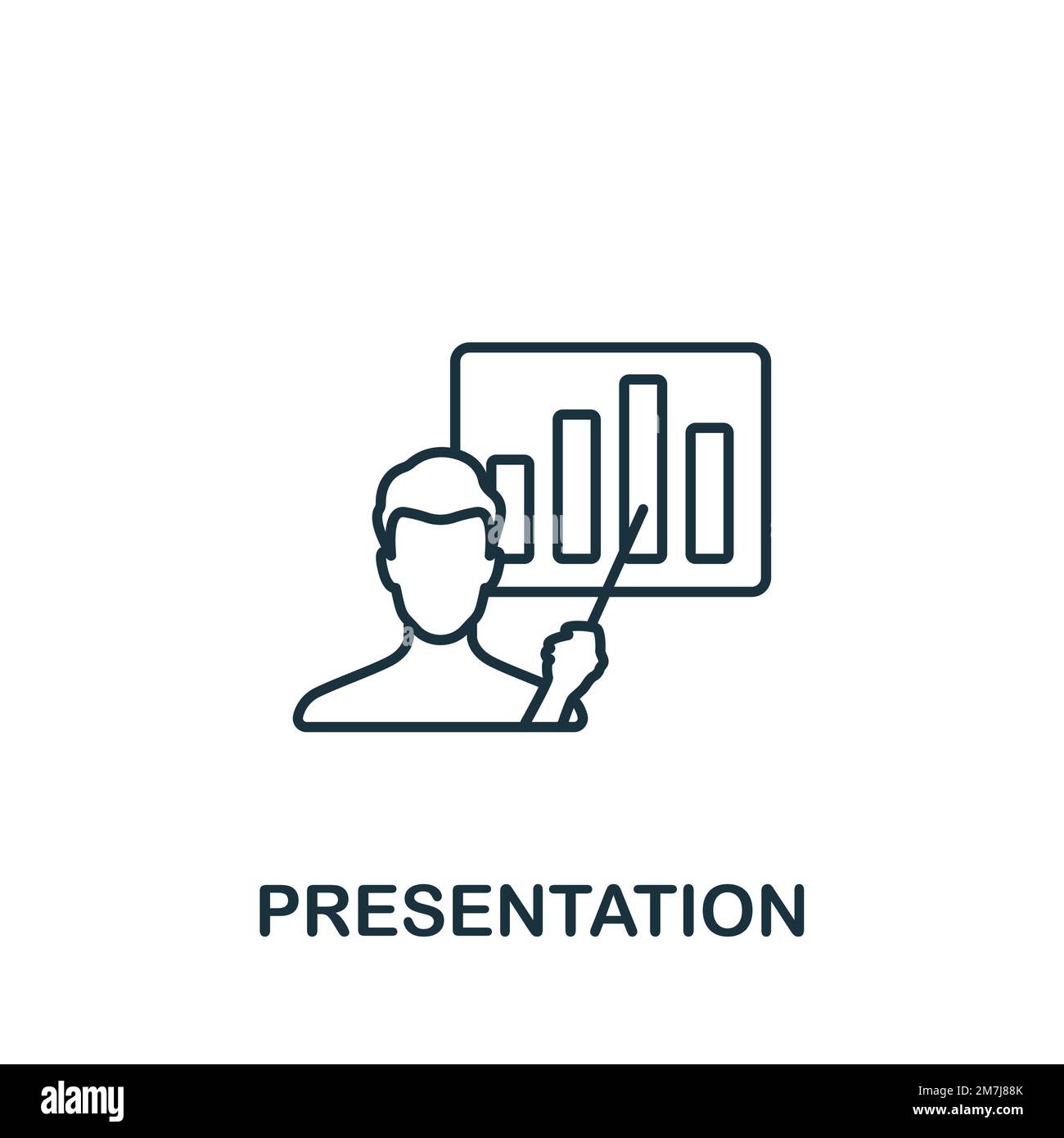 Presentation icon. Monochrome simple Project Management icon for ...