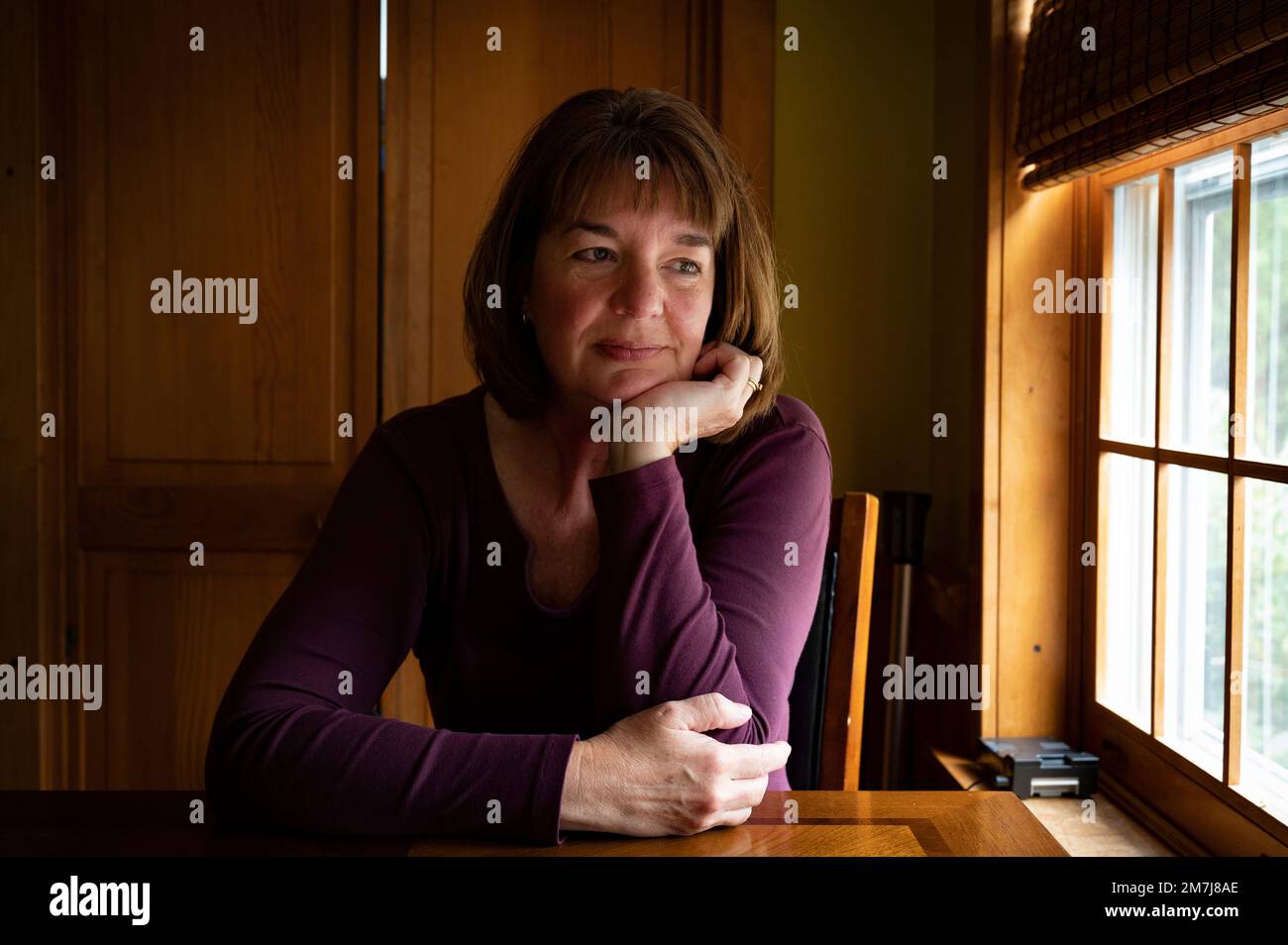 Boone, North Carolina, USA. 11th Oct, 2022. Melissa Shore takes a break ...