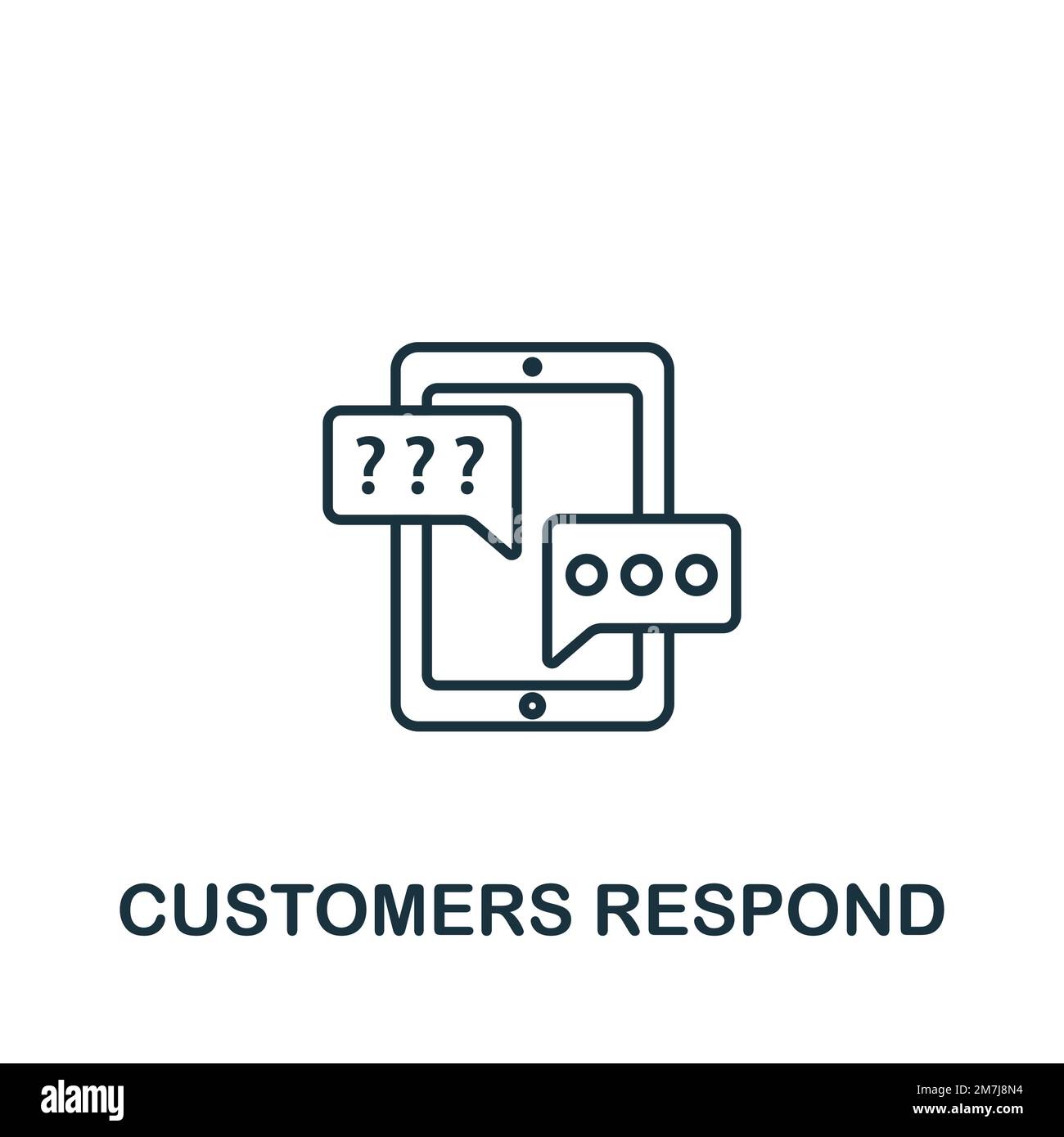 Customers Respond icon. Monochrome simple Project Management icon for ...