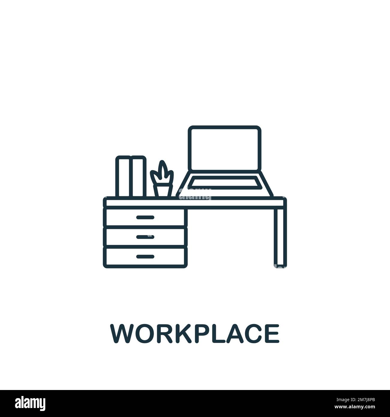 Workplace icon. Monochrome simple Project Planning icon for templates ...