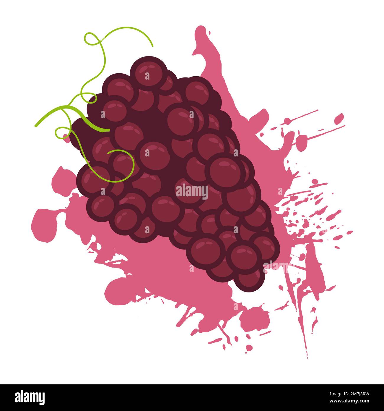 Abstract delicious bunch of grapes with tendrils. Summer exotic bunch of grapes background of ...